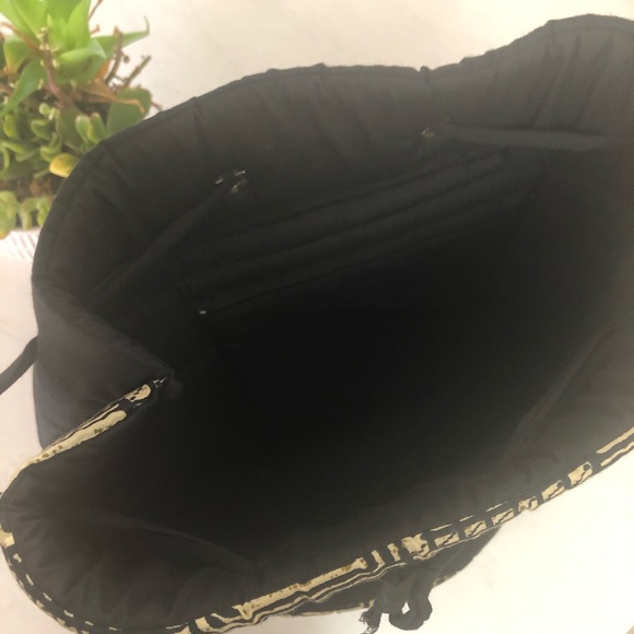 Bags | Boho Tribal Fabric Backpack Tan Black | Poshmark